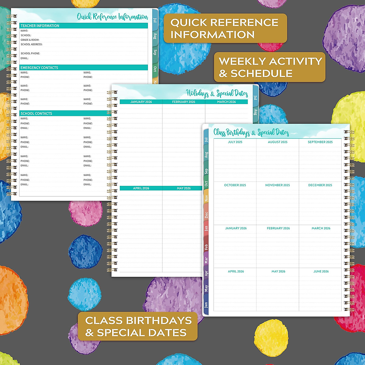 2023 Planner – Weekly and Monthly Planner 2023, Jan 2023 – Dec 2023, 2023 Weekly Monthly Planner with Monthly Tab, 8.46" x 6.37", Twin-Wire Binding, Thick Paper, Back Pocket, Elastic Closure - Black Pattern