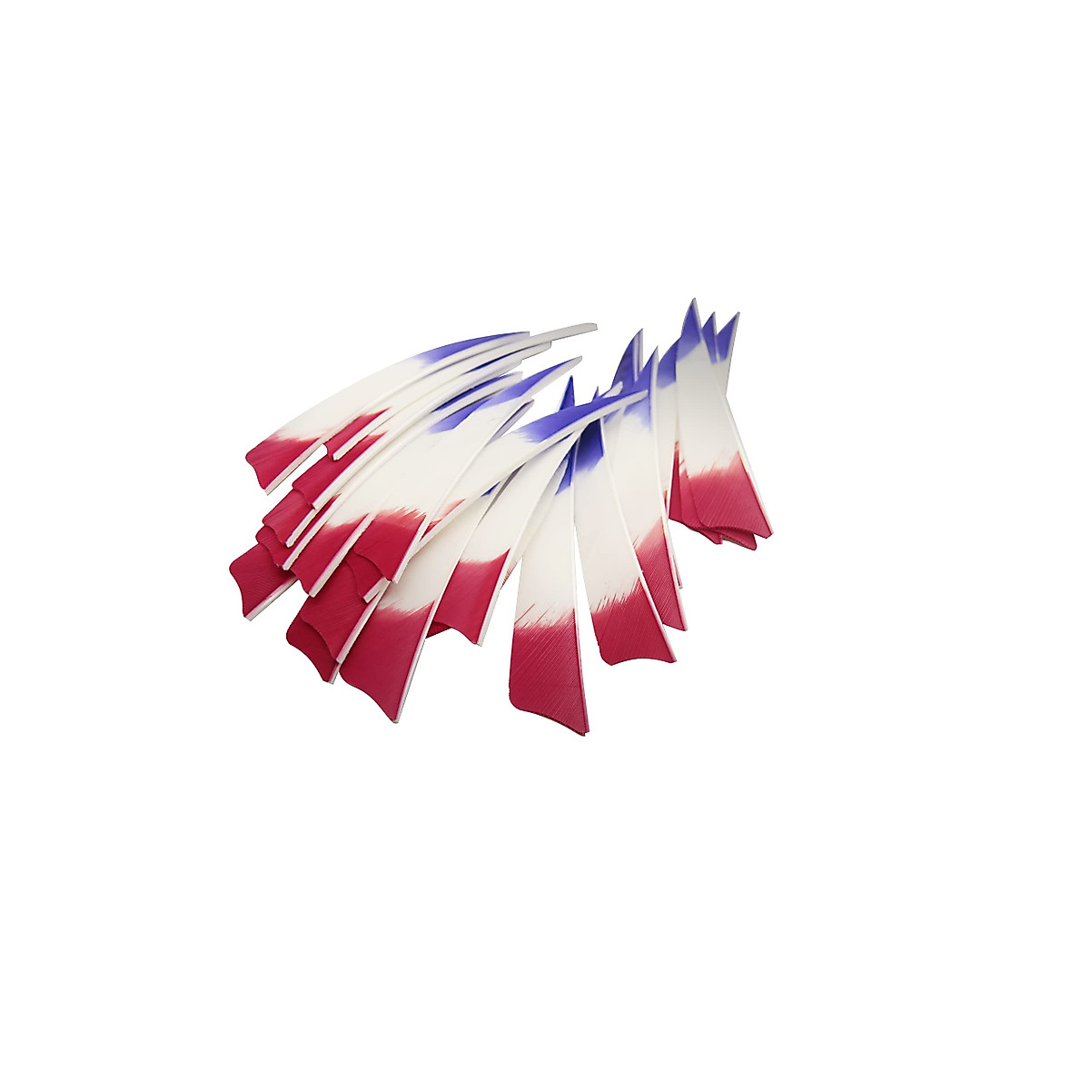 MILUWOND 4 Inch Shield Three Color Arrow Feather Fletching Vanes Right Wing for Archery Arrow（50 Pack）
