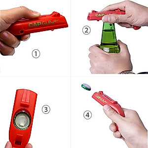 Bottle Opener,Funny Launcher Shooter Bottle Opener for Creative Game,Family Party,Bar ,Outdoor Barbecue,Plastic(Black&Blue)