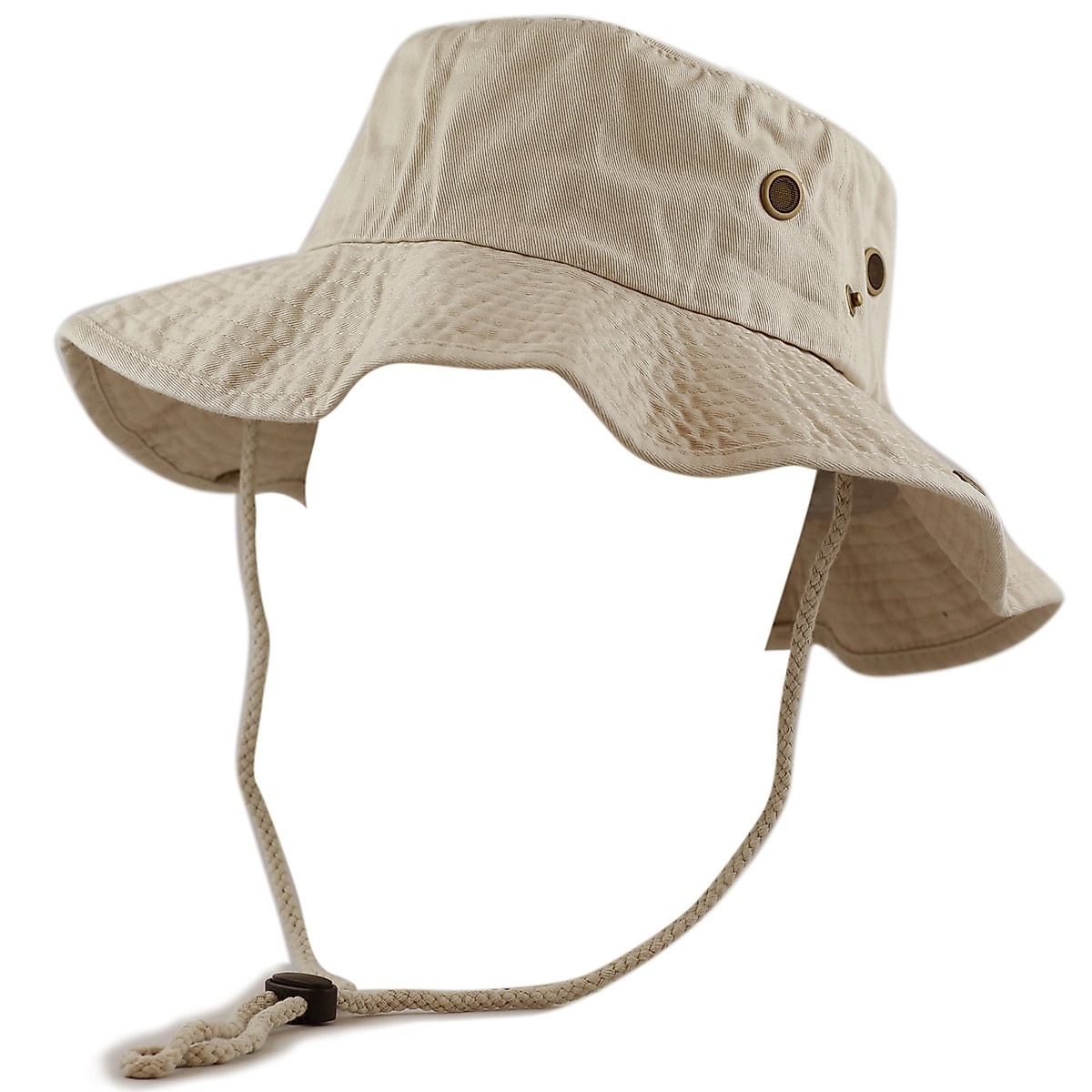 The Hat Depot 300N1510 Wide Brim Foldable Double-Sided Outdoor Boonie Bucket Hat (L/XL, 2. Cotton - Khaki)