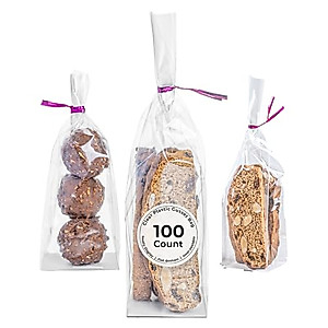 Restaurantware Flat Bottom Heat Seal Sandwich Bags Heat Sealable Food Bags - Gusset Bag with Paper Insert - Clear - 2 x 2 x 8.25 Inch - 100ct Box - Bag Tek