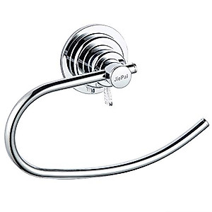 JiePai Vacuum Suction Towel Holder,Modern Shower Towel Ring,Washcloth Hand Towel Holder for Bathroom Kitchen Drill Free,Chrome