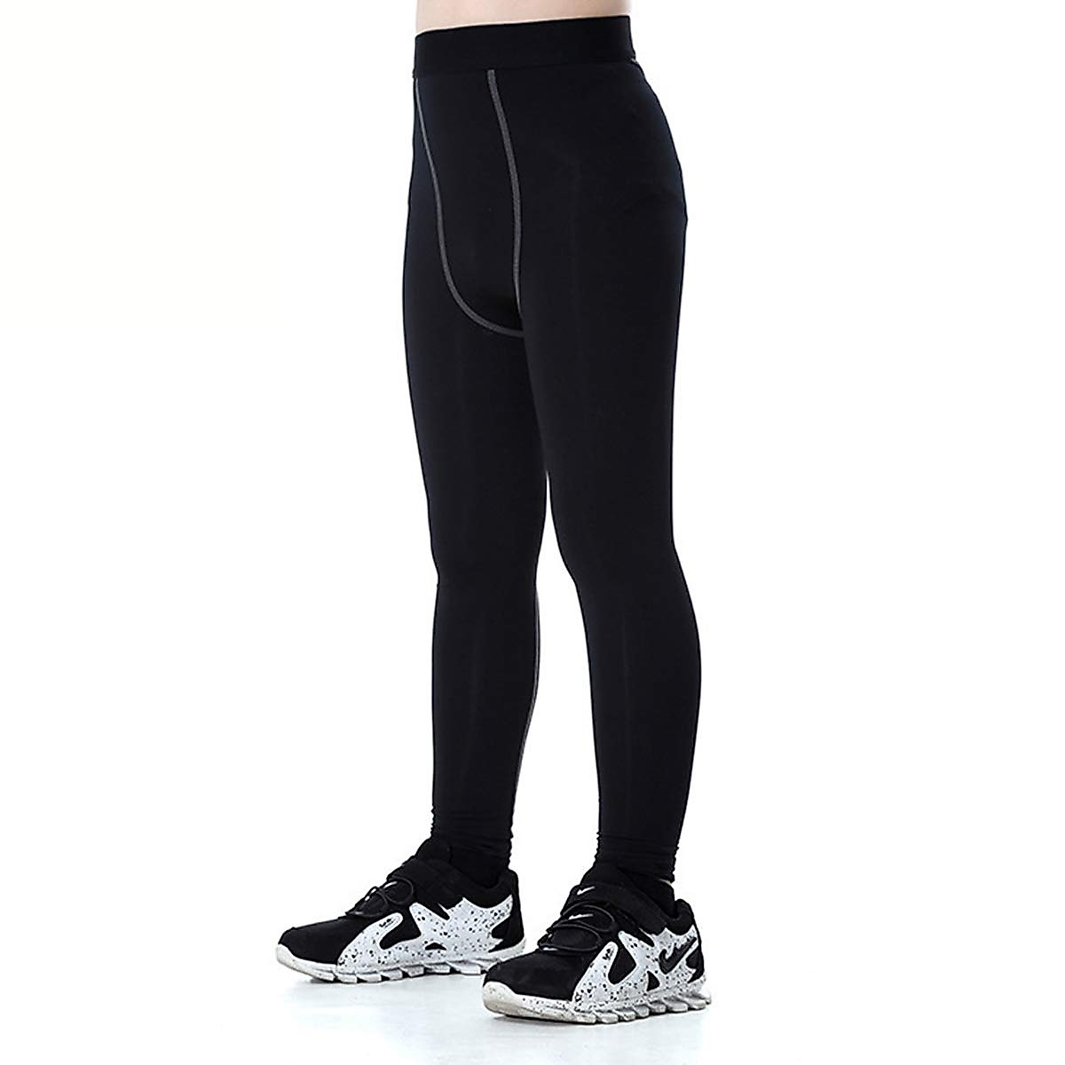 Lanbaosi Boys & Girls Sports Thermal Compression Base Layer Legging/Tights, Black, 7