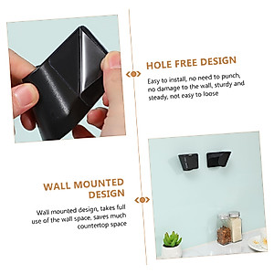 Cabilock 10PCS Pot Lid Holders Stand Wall Mounted Pot Lid Organizers Self Adhesive Adjustable Pan Lid Storage Rack Organizer Kitchen Gadget(Black)