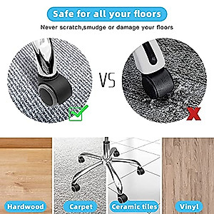 Office Chair Caster Wheels Replacement(Set of 5) for Hardwood Floors and Carpet- Heavy Duty Caster Support up to 1000bls, Office Rubber Chair Wheels,2 inch,Universal Size (Grey)