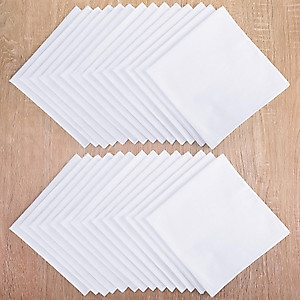 Leinuosen 100 Pack Men's Handkerchiefs Handkerchiefs Cotton Classic Hankies Pocket Square Towel for Tea Parties(11 x 11 Inches,White)