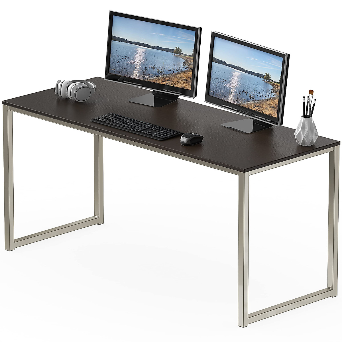 SHW Home Office 55-Inch Computer Desk, 24" Deep, Espresso