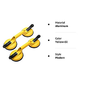 FCHO Suction Cups Heavy Duty Aluminum Vacuum Plate Handle Glass Holder Hooks to Lift Large Glass/Tile Lifter/Moving Glass/Pad for Lifting/Dent Puller (2 Pack)