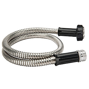 Yanwoo 304 Stainless Steel 1 Feet Short Garden Hose with Female to Male Connector, Water Hose, Metal Hose, Outdoor Hose (1ft)
