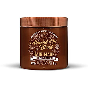 Aveeno Intense Hydration Almond Oil Blend Hydrating Hair Mask Treatment with Avocado Oil and Oat to Repair Dry Damaged Hair, Safe for Color-Treated Hair, Sulfate, Paraben and Dye-Free, 8 Fl Oz