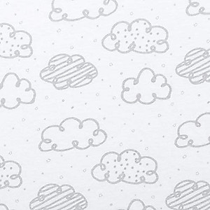 Trend Lab Jersey Fitted Crib Sheet, Clouds