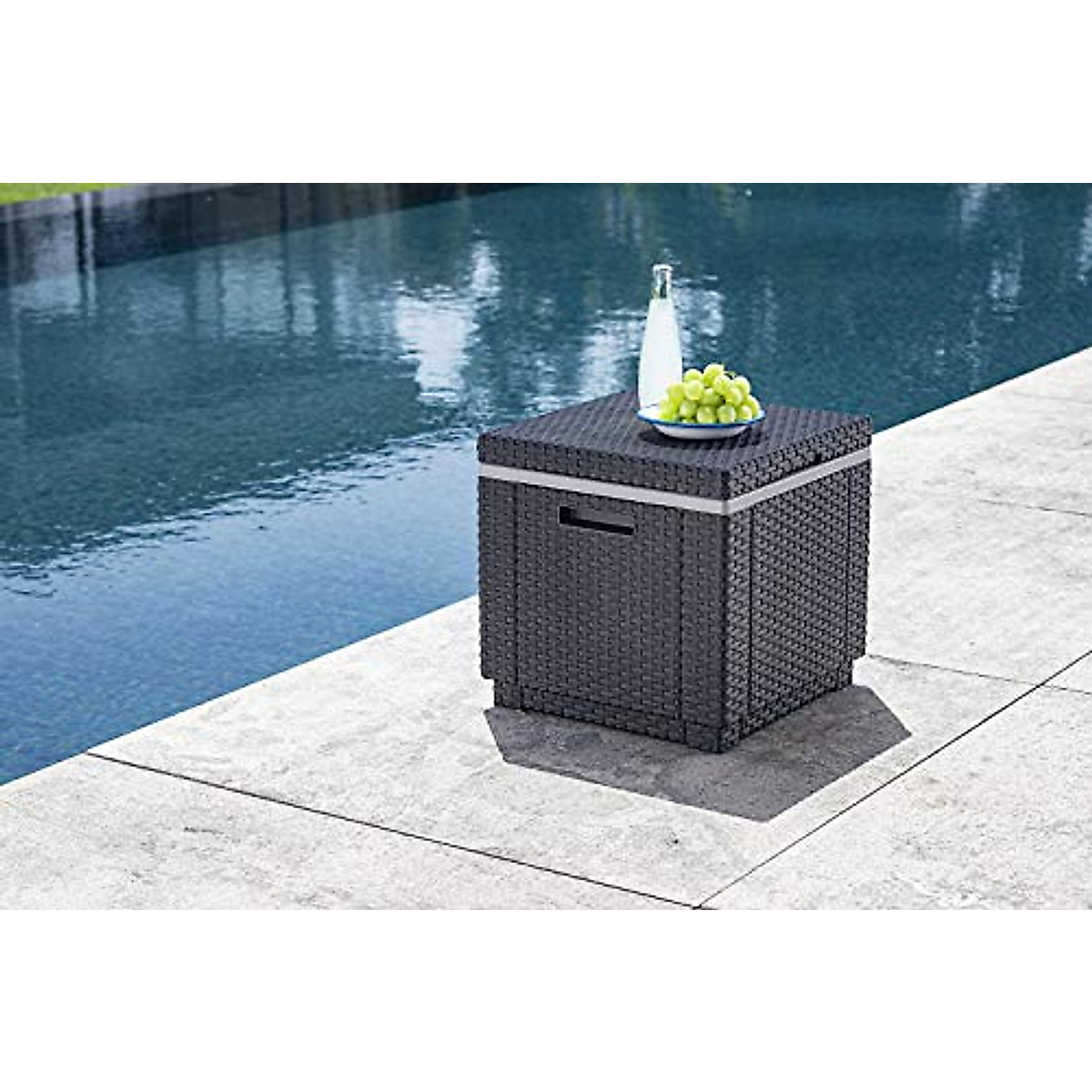 Keter Ice Cube Beer and Wine Cooler Table Perfect for Your Patio, Picnic, and Beach Accessories, Graphite