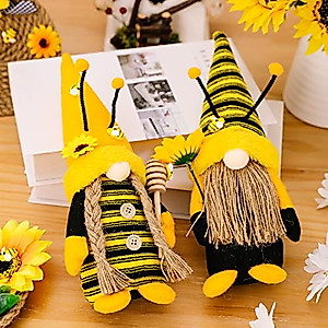 ROGENA Bee Decor Sunflower Decor Spring Decorations for Home Sunflower Decorations Spring Gnomes Bumble Bee Decor