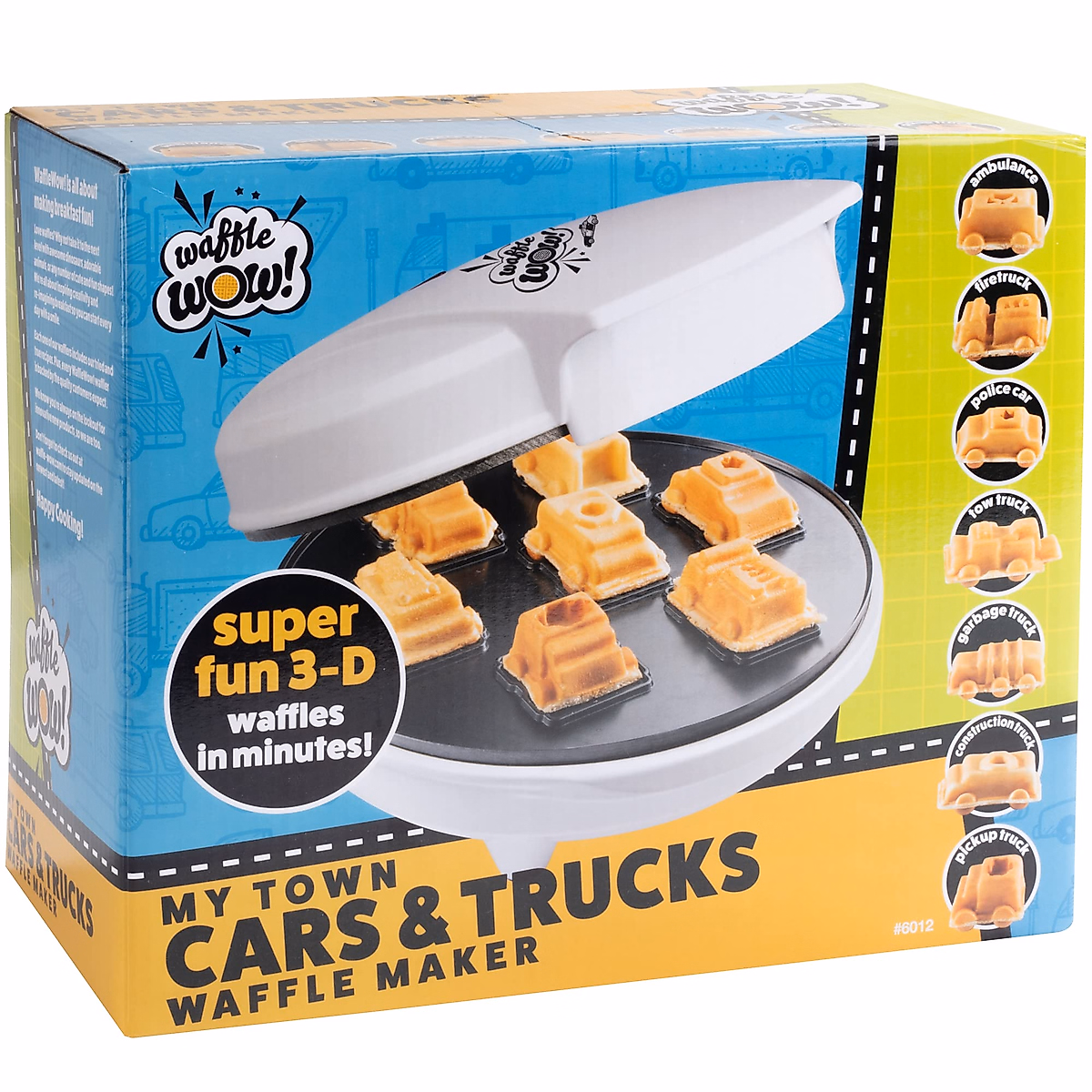 Cars & Trucks Mini Waffle Maker - Make 7 Fun Different Vehicles- Police Car Firetruck Construction Truck & More Automobile Shaped Pancakes- Electric Nonstick Iron for Kids, Easter Basket Stuffer Gift