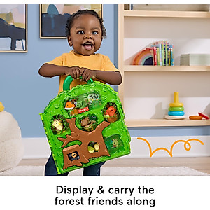 Fisher-Price Little People Toddler Toy Forest Friends Carry Case Playset with Animal Figures for Pretend Play Kids Ages 1+ Years