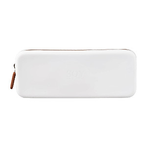 Soy For You Trendy Silicone travel Makeup bag, Storage & Purse Organizer for Brushes & Makeup Tools, Travel Brush Pouch Holder, Easy to Clean Washable Cosmetic Pouch Case (White)