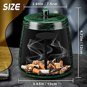 Yiiwinwy Ashtray for Cigarettes Outdoor, Outdoor Ashtray with Lid for Cigarette, Metal Odorless Windproof Smokeless AshTray for Patio Home Office Tabletop Outdoor Balcony