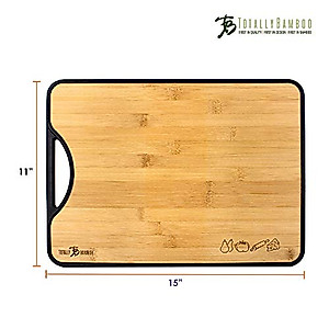 Totally Bamboo Poly-Boo Double Sided Bamboo and Poly Cutting Board, 15" x 11", BPA Free