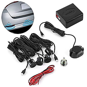 Akozon Car Reverse Backup Parking Sensor Radar System Reversing Assistance Kit with Audio Buzzer Alarm Alert