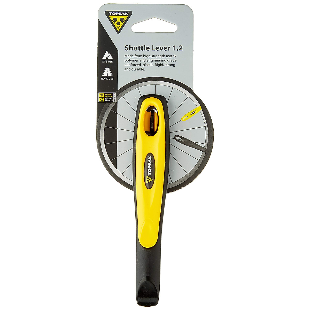Topeak Shuttle Lever 1.2 Bicycle Tire Lever , Yellow, ﻿L x W x H 15 x 2.6 x 1.65cm / ﻿5.9” x 1.0” x 0.6”