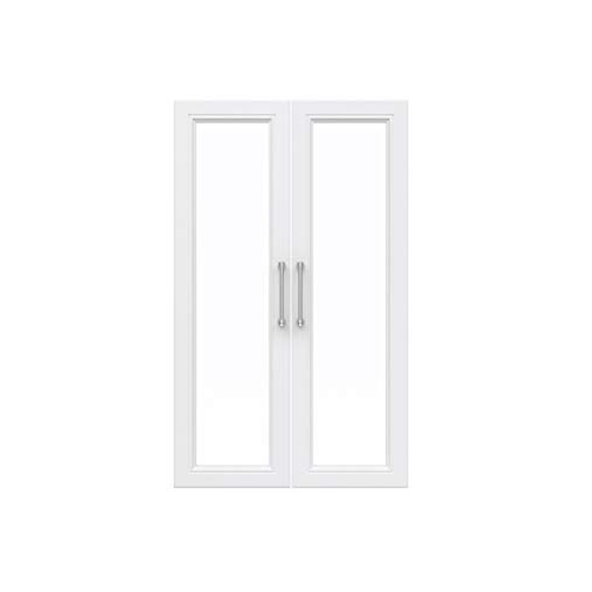 ClosetMaid Modular Storage Pair Set, 2 Glass Pane Doors, Wood Closet Organizer Shaker Style, Add On Accessory for Shelf Units, White, 34.88" H x 21.02" W x 1.81" D