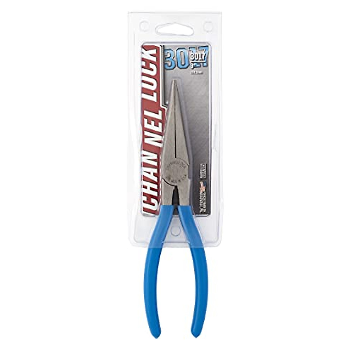 Channellock 3017 8-Inch Long Nose Plier, Blue