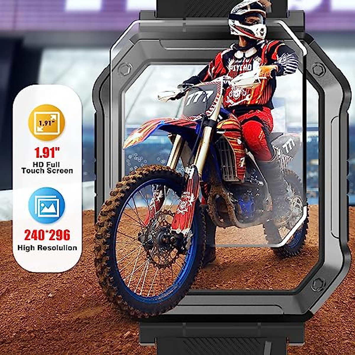 Jireausty Military Smart Watches for Men - 1.91" Smart Watch with Bluetooth Call IP68 Waterproof Smart Watches with Heart Rate Sleep Monitor for Android and iPhone