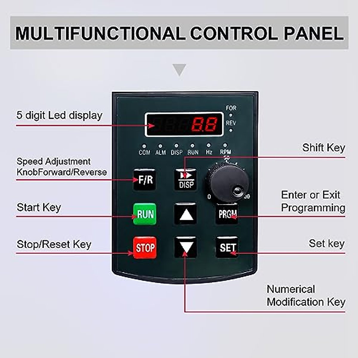 SZCY LLC AC 220V/2.2KW Variable Frequency Drive, 12A VFD Inverter Frequency Converter for Spindle Motor Speed Control (Single-Phase Input, 3 Phase Output)