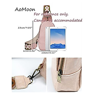 AoMoon Sling Bag for Women,PU Leather small sling bags Multipurpose chest bag crossbody bags for women Travel