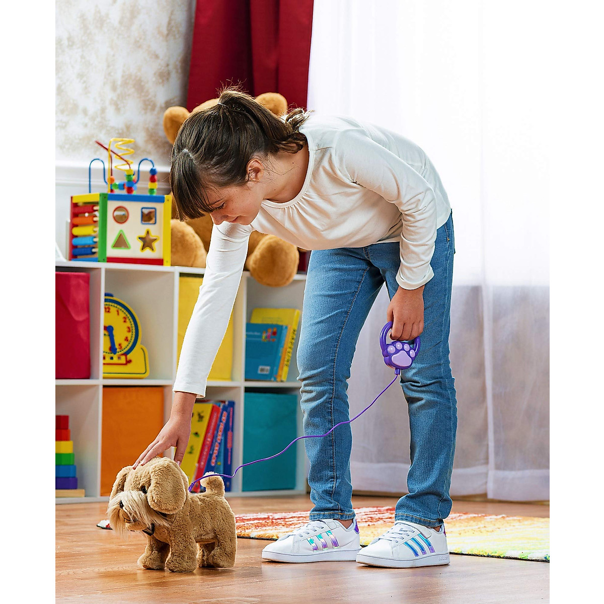 Greenbo Toy Dog Remote Control Barking and Walking Dog Toy for Kids with Leash Includes Interactive Toy Puppy Accessories Great Gift Dogs for Girls Boys