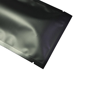 QQ Studio Clear Open Top Colored Metallic Mylar Bag (100 Bags) (Black, Open | 3.1" x 4.7")