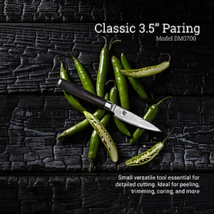 Shun Cutlery Classic Paring Knife 3.5", Small, Nimble Cooking Knife for Peeling, Coring, Trimming and More, Precise Cutting Knife, Handcrafted Japanese Kitchen Knife