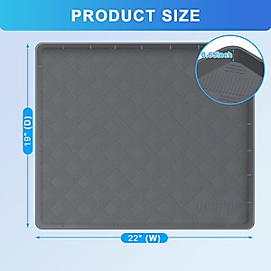 Under Sink Mat 22" x 19", Under Sink Mats for Kitchen Waterproof, Under The Sink Mat Waterproof for Bottom of Kitchen Sink, Silicone Under Sink Liner Tray, Under Sink Protector Mats(Dark Grey)
