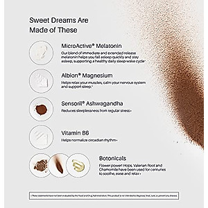 Ready To Dream Sleep & Calm Capsules w Time Release Melatonin, Magnesium, Ashwagandha, B6, Chamomile, and Botanicals | Non-Habit Forming | 60 Vegan Capsules