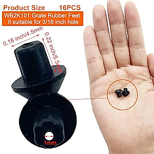 WB2K101 Rubber Feet Replacement for GE, Rubber Grate Feet for Kenmore Range Burner Grate, Gas Stove Top Cooktop Burner Grates Replaces WB02K0101 WB02T10461 AP2622260 PS241358 (16 Short Rubber Feet)