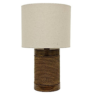 Decor Therapy TL15455 Cali Rope Wrapped Polyresin Accent Lamp, Natural, Faux Wood