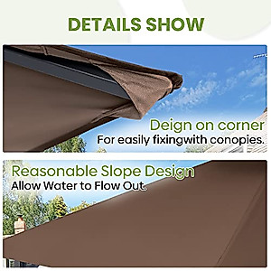 Grill Gazebo Replacement Canopy Top Roof, EasyLee 5x8 Canopy Top Cover, Double Tiered BBQ Gazebo Cover, Fits for Gazebo Models L-GG001PST and L-GZ238PST(Khaki)