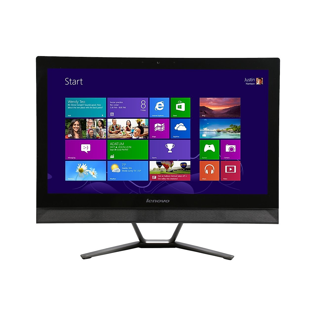 Lenovo C50-30 F0B1007QUS - All-in-One PC / 23" Multi-Touch Screen / Intel Core i3 4005U (1.70GHz) / 4GB DDR3 RAM / 500GB 7200RPM HDD / Windows 8.1