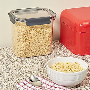 Home Basics Airtight Food Container | Powerful Air Tight Locking System | Rounded Corner | Sturdy Plastic and Silicone | Great for Liquids | Great for Lunches and Leftovers | (100 oz)
