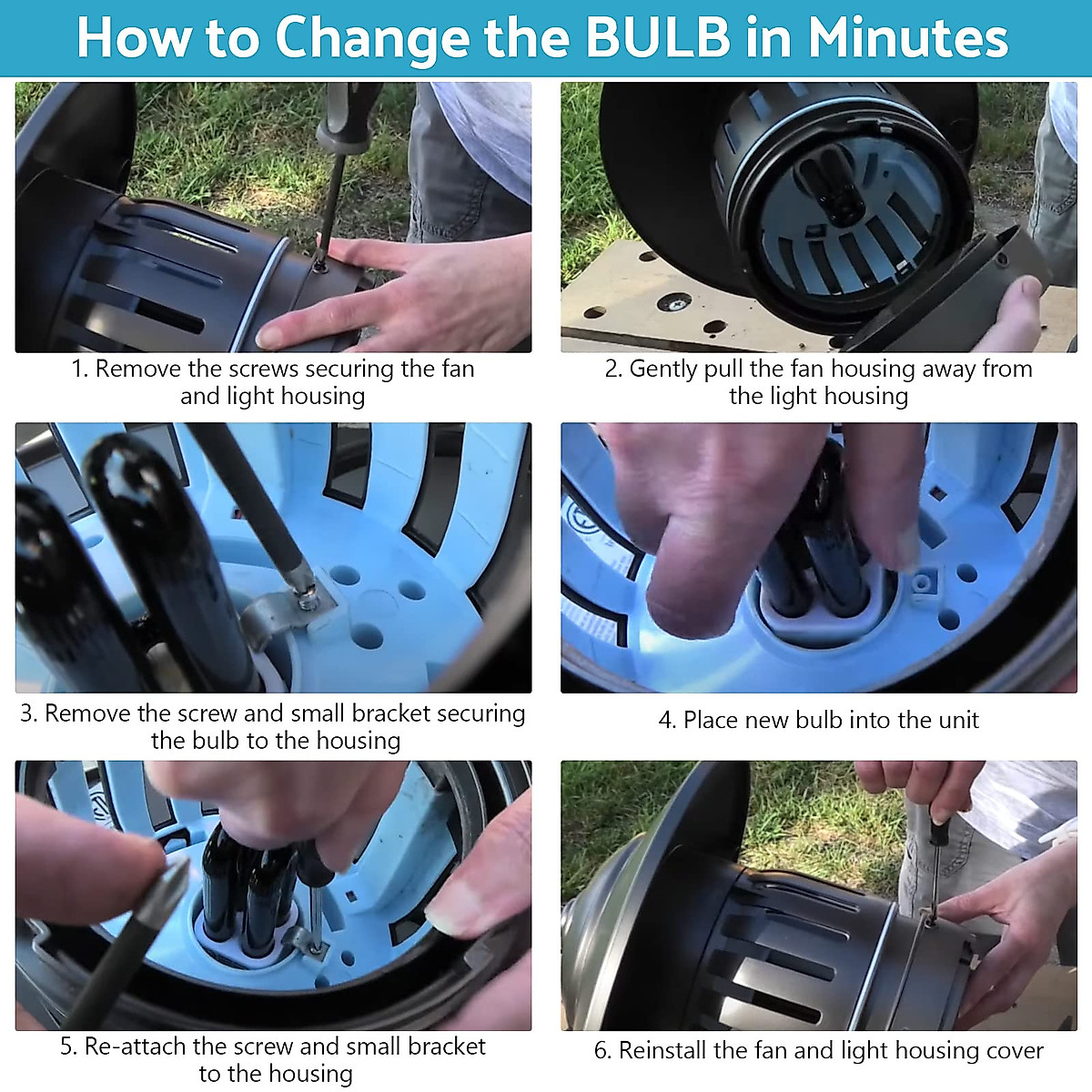 Bug Zapper Replacement UV Bulbs 41050 Replacement Bulbs DT1050 DT1100 DT1250, 1/2 Acre Trap Replacement Bulb, 7W UV Light Ultraviolet Mosquito Killer Lamp (6 Packs)