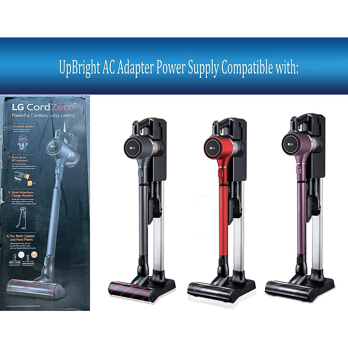 UpBright 29.4V AC/DC Adapter Compatible with LG CordZero A9 Cord Zero A 9 A907GMS A905RM P9 25.55V Vacuum Cleaner Vac ADC-30FSA-30 29430EPCU 29430EPG EAY64470407 EAY64470404 1.0A Power Battery Charger