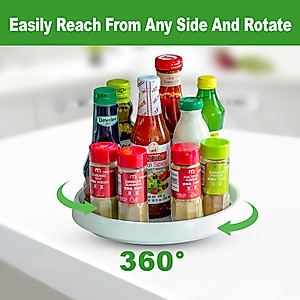 4 Pack 10 Inch Non Skid Lazy Susan Organizers - Turntable Rack for Pantry Organization, Cabinet and Storage - Kitchen Spice Rack, Fridge, Bathroom, Dressing Table, Under Sink Organizing Rack
