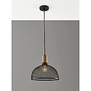 Adesso Home 6268-01 Transitional One Light Pendant from Dale Collection in Black Finish, 13.25 inches