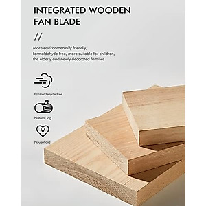 Chriari Ceiling Fans with Lights, 3 Wood Fan Blades, 52" Black Modern Ceiling Fan with Remote Control, Noiseless Reversible DC Motor for Bedroom/Living Room/Study/Patio