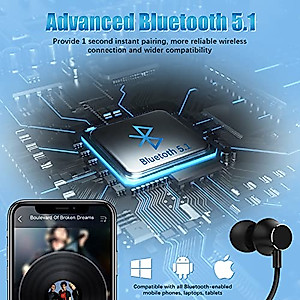 Muitune Bluetooth Headphones 120 Hours Extra Long Playback with Microphone Headset, i35 Balanced Armature Drivers Stereo in Ear Wireless Earbuds, Waterproof Workout Neckband Headphones (Teal)