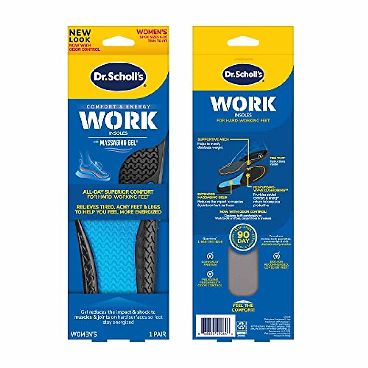 Dr. Scholl's Work Insoles All-Day Shock Absorption and Reinforced Arch Support that Fits in Work Boots and More (for Women's 6-10)