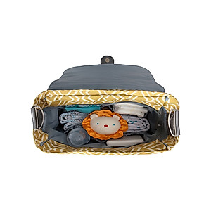 JJ Cole Backpack Diaper Bag with No Slip Grips and Multiple Pockets, Citrine Lattice