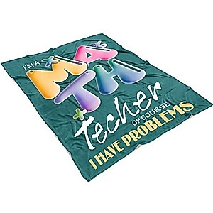 OAKSTORE I'm A Math Teacher Soft Fleece Throw Blanket, Gift for Teacher Blanket for Bed and Couch (Medium Fleece Blanket (60"x50") - Green Pistachio)