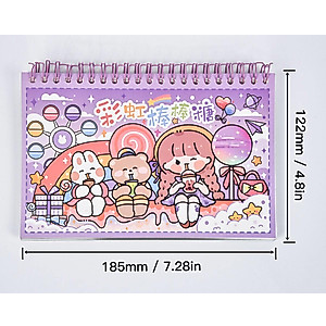 50 Sheets Kawaii Waterproof Transparent Stickers for Kids - Cute Cartoon Letter Stickers Book Scrapbooking Stickers - Best Craft Book Stickers for Kids (Rainbow Lollipop)