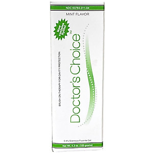 Doctor's Choice 0.4% Stannous Fluoride Gel with Xylitol | Alcohol-Free Fluoride Treatment for Teeth | Brush on Cavity Treatment (Mint 4.3 Ounce)